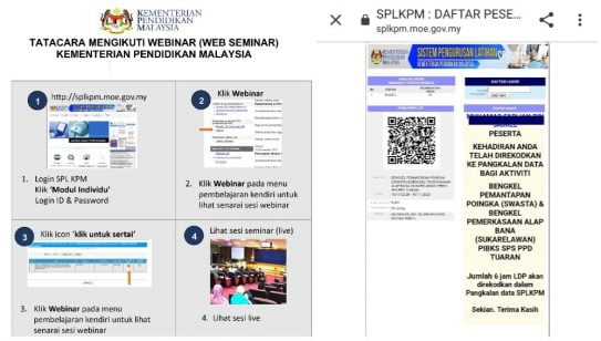 SPLKPM : Panduan Daftar Kehadiran Webinar & Borang Ulasan