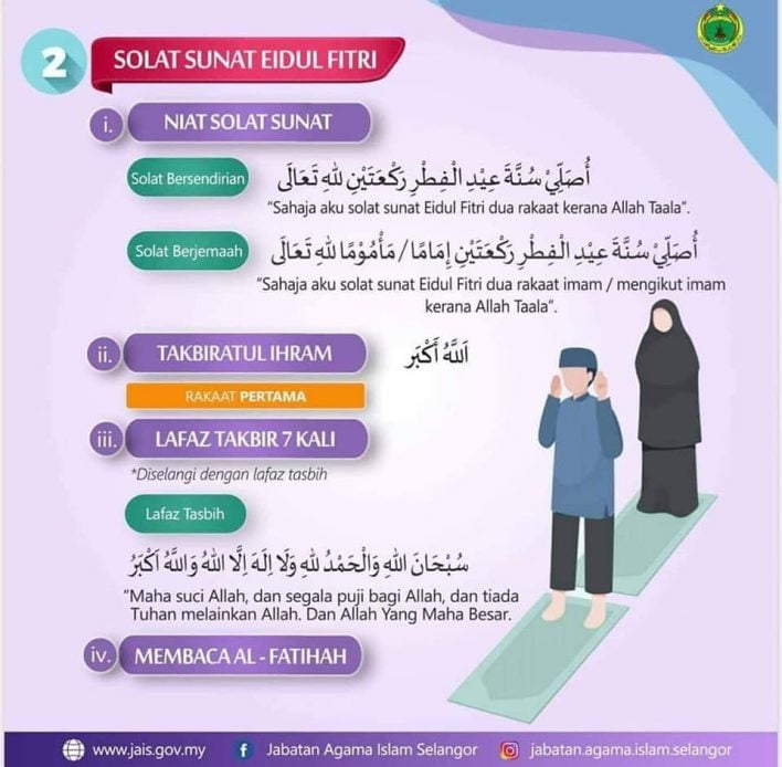 Panduan Solat Sunat Aidilfitri Doa Amalan Sunat Malam Raya