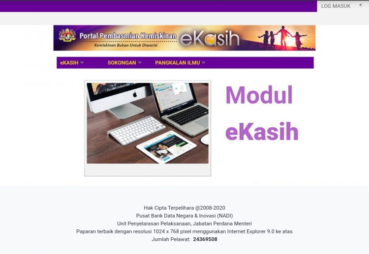 eKasih 2022: Daftar / Semak Status Penerima Bantuan Kemiskinan Online