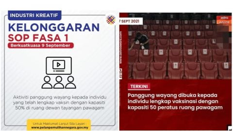 Pawagam Dibenarkan Beroperasi Mulai 9 September 2021