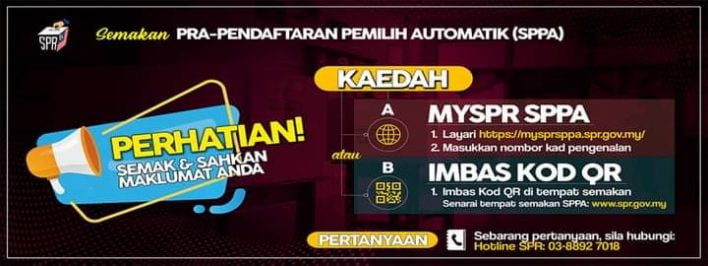 MySPR SPPA: Semakan Pra-Pendaftaran Pemilih Automatik
