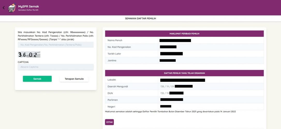 MySPR Semak : Semakan Pusat Mengundi 2022 (PRU15)