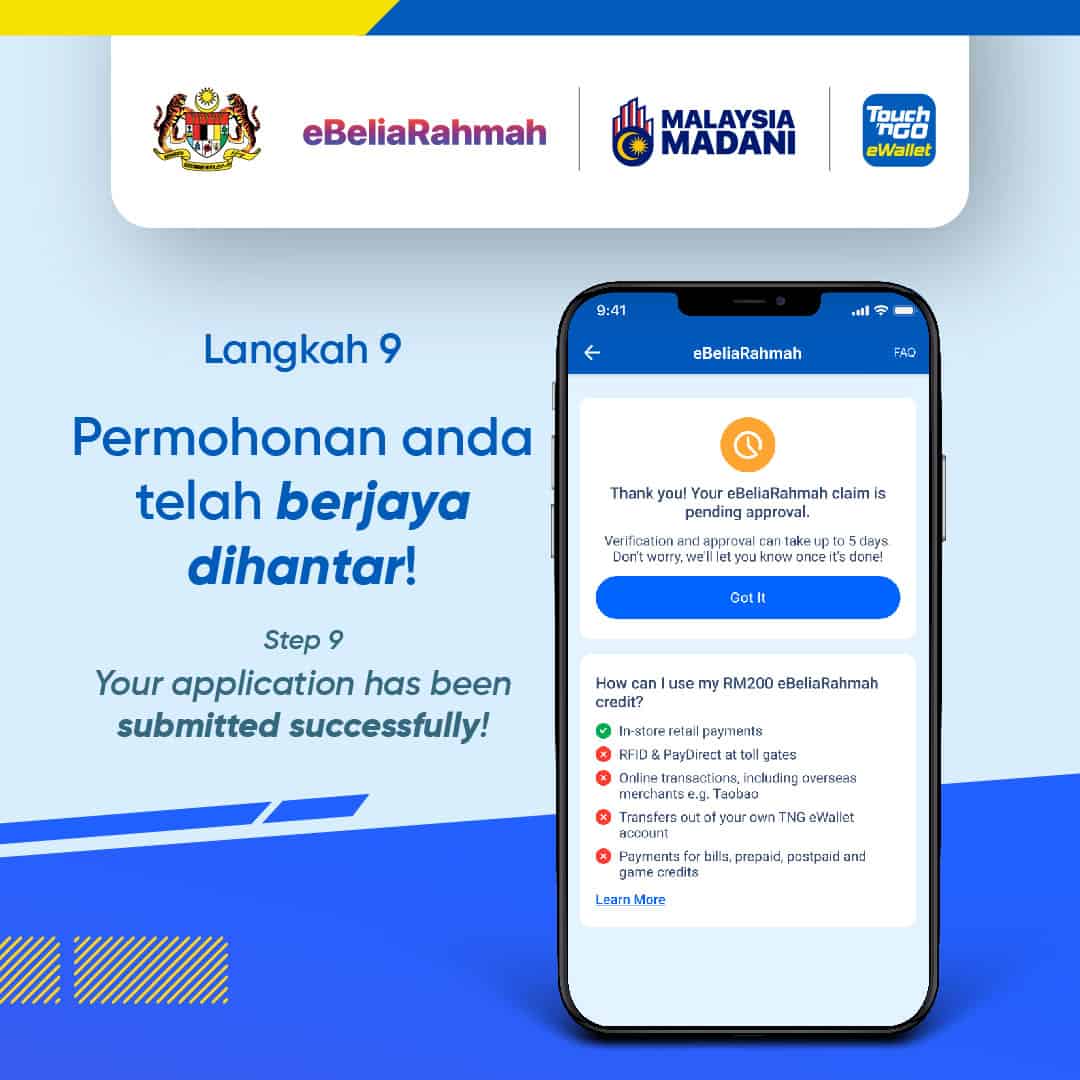 eBeliaRahmah Touch n Go: Cara Tebus RM200 Melalui TNG