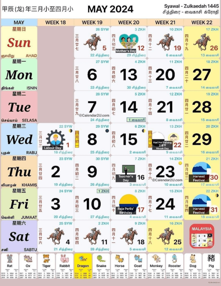 Kalendar 2024: Tarikh Cuti Umum & Cuti Sekolah KPM